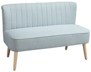 HOMCOM 2místná látková pohovka Čalouněná pohovka, lounge sofa, dřevo, pěna, světle zelená, 117 x 56,5 x 77 cm| Aosom