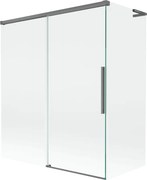 Mexen Rox, L posuvná 2-křídlová vanová zástěna 140 + 70 x 150 cm, 8mm čiré sklo, grafitový profil, 8C9L-140-070-95-00