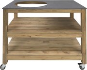Sunfun Zoe Kuchyňský modul Kamado, 120 × 89 × 71,5 cm, teakové dřevo, keramika
