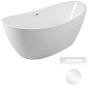 Besco Akrylátová volně stojící vana Ayla 170x80 Barva: Bílá, Rozměry (cm): 170x80, Typ a barva výpustě: Click-Clack s přepadem, bílá