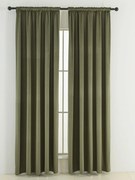 MK Lůžkoviny Sametové zatemňovací závěsy Cesar olivové - 140 x 180 cm (2ks) - řasící stuha