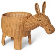 Ferm Living Úložný ratanový koš Donkey Braided Natural, přírodní barva, proutí