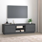 Tv Skříňka Šedá 140 X 35 X 40 Cm Masivní Borové Dřevo - Přírodní