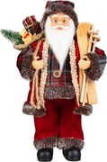 Dekorace MagicHome Vánoce, Santa, s dárkem, červený, 30 cm (30 cm)