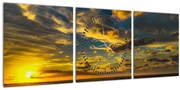 Západ slunce na moři (s hodinami) (90x30 cm)