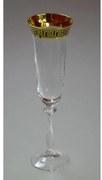 BOHEMIA ANGELA VERSO GOLD SKLENICE NA ŠAMPAŇSKÉ 190 ML SADA 6 KS