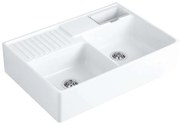 Villeroy & Boch - Keramický dřez 90x63 cm s odtokem, CeramicPlus, alpská bílá 632392R1