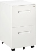 Vinsetto Kancelářský Zásuvkový Box s 2 Zámky, Mobilní Kancelářský Kontejner Pod Stůl, Úložný Box na Dokumenty ve Formátu A4, Ocelový 39 x 48 x 67 cm |