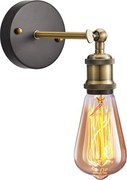 Toolight - nástěnná kovová lampa E27 60W Loft APP618-1W, retro zlatá-černá, OSW-03797