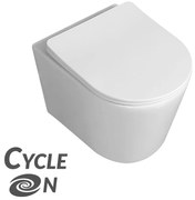 Laveo Jari Cycleon, závěsné WC s vířivým systémem CycleOn 485x370x325 mm + toaletní sedátko, bílá, LAV-VMJ_609S