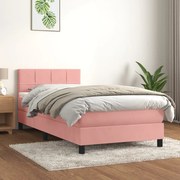 Box spring postel s matrací růžová 80 x 200 cm samet 3141274