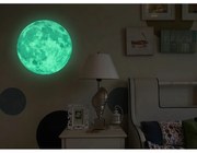 Nástěnná svítící dětská samolepka Ambiance Real Moon, ⌀ 30 cm
