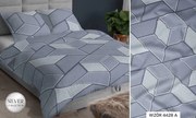 Saténové povlečení 140x200 šedé geometrické na zip 4428 A KARO Satén