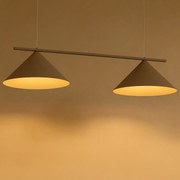 Závěsné svítidlo Capital, 2x tmavě obéžové kovové stínítko, (fi 46cm), be