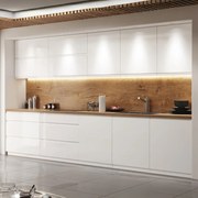 Kuchyňská linka ASPEN b | 340 cm | zásuvky METALBOX | SOKL v CENĚ | bílá lesk