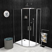 Gelco Gelco, SIGMA SIMPLY čtvrtkruhová sprchová zástěna 1000x800mm, R550, čiré sklo, GS1080