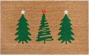 Hanse Home, Rohožka 3 stromy vánoční 105671 - na ven i na doma, 45x75, zelená, chodba / předsíň