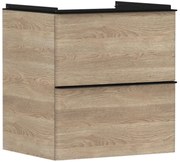Hansgrohe Xelu Q - Umyvadlová skříňka, 63x58x50 cm, 2 zásuvky, přírodní dub/matná černá 54025670