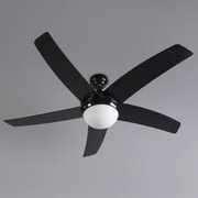 Stropní ventilátor černý s dřevěným potiskem 132 cm s dálkovým ovládáním - Cool