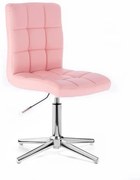 LuxuryForm DESIGN Otočná židle TOLEDO na stříbrném kříži - růžová