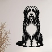 dřevo života Dřevěný obraz Bearded Collie Rozměry (cm): 31x40, Zvolte barvu dekoru: Černá