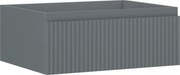 Mexen Rivel, koupelnová skříňka 60 cm, 1 zásuvka, drážkovaná, grafitová matná, 91A20-06023-1-BF66
