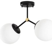 Černobílé stropní svítidlo se skleněným stínidlem 15x44 cm Damar – Opviq lights