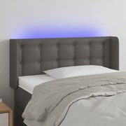 Čelo postele s LED šedé 103 x 16 x 78/88 cm umělá kůže