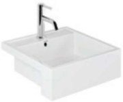 Kludi Resa - Umývátko 46x46 cm, s přepadem, otvor pro baterii, lesklá bílá 57W0143