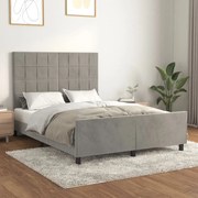 Rám postele bez matrace světle šedý 140 x 190 cm samet 3125751