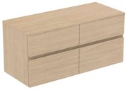 Ideal Standard Finesse - Umyvadlová skříňka, 120x51x56 cm, 4 zásuvky, bílý dub E3437US