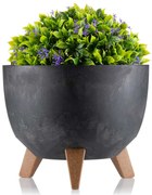PLASTOVÝ KVĚTINÁČ ROSA ECO 18X29 CM IMITACE BETONU ČERNÁ