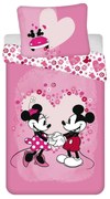 Dětské povlečení z mikrovlákna MICKEY AND MINNIE LOVE růžové Rozměr povlečení: 70 x 90 cm | 140 x 200 cm