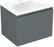 Mexen Orio koupelnová skříňka 60 cm s umyvadlem Vela, 1 zásuvka, grafit mat/bílá mat - 91A10-06047-1-BF66-W23M01
