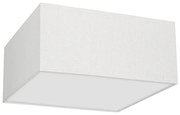 Stropní svítidlo Albion Square, 1x bílé bavlněné stínítko, (bílé plexisklo), (40cm)