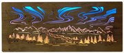 Li-Go "Polární záře" světelný RGBW obraz 230V 120x50cm provedení povrchu: dub světlý