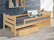 Dětská postel z MASIVU borovice 200x90cm SE ŠUPLÍKY - MARY - přírodní borovice