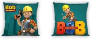 Faro Dětský povlak na polštář 40x40 Bob the Builder 0842 šroubovák a kladivo zelený oboustranný 001