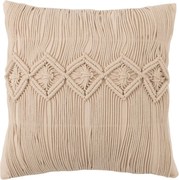 Béžový polštář s drhaným vzorem Macramé Cosy - 45*12*45 cm
