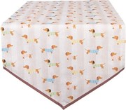Béžový bavlněný běhoun s jezevčíky Puppy Pullover - 50*160 cm