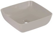 Villeroy & Boch Artis - Umyvadlo na desku 41x41 cm, bez přepadu, bez otvoru pro baterii, CeramicPlus, Almond 417841AM
