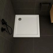 Erga Laos, čtvercová sprchová vanička 70x70x5cm, akrylát, bílá lesklá, ERG-V06-ACR-7070S-WH-CR
