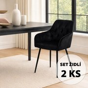 Set - 2 ks Jídelní židle AVENBERG LOREN černá
