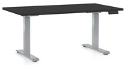 Výškově nastavitelný stůl OfficeTech D, 120 x 80 cm, šedá podnož, černá