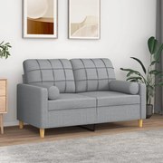 2místná pohovka s polštáři světle šedá 120 cm textil 3200774