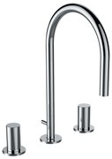 Laufen Kartell - Umyvadlová baterie s výpustí, 3-otvorová instalace, chrom H3123330042211