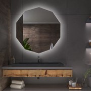 Geometrické zrcadlo do koupelny s LED osvětlením G11