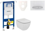 Cenově zvýhodněný závěsný WC set Geberit do lehkých stěn / předstěnová montáž + WC Ideal Standard Tesi 111.355.00.5NF8