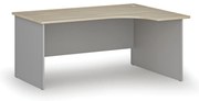 Rohový kancelářský psací stůl PRIMO GRAY, 160x120 cm, pravý, šedá/dub přírodní