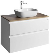 Aqualine Altair - Umyvadlová skříňka 60x87x45 cm, 2 zásuvky, bílá/dub emporio AI290-02
